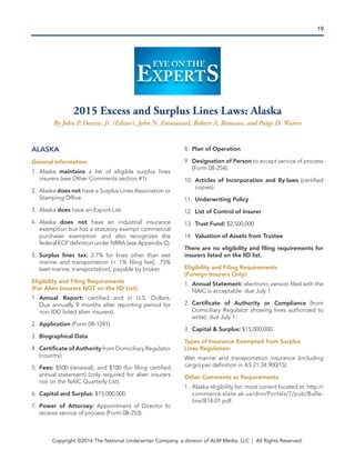 Excess and Surplus Lines Law: A 3-State Sample of a Complete State-by ...
