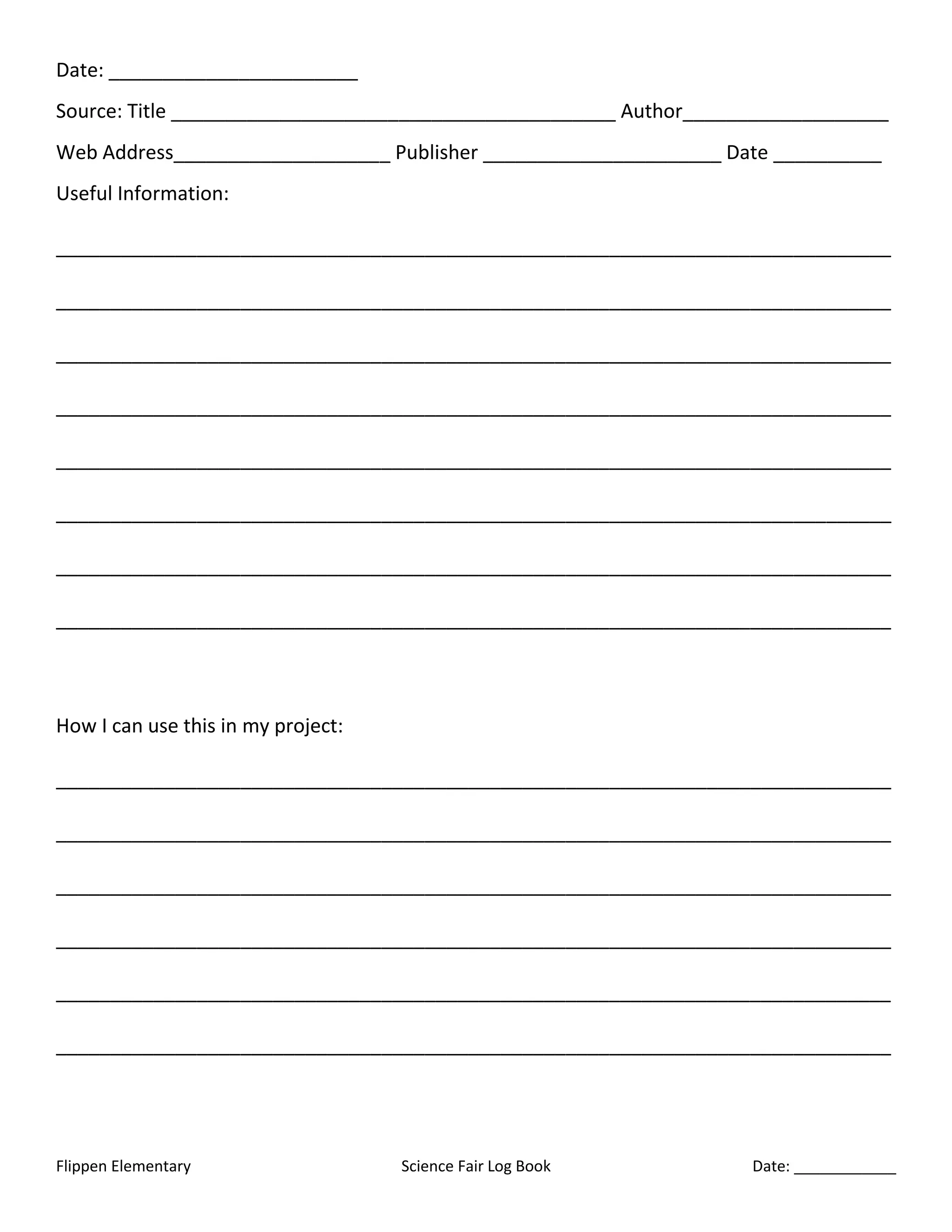 Log Book for Science Fair | PDF