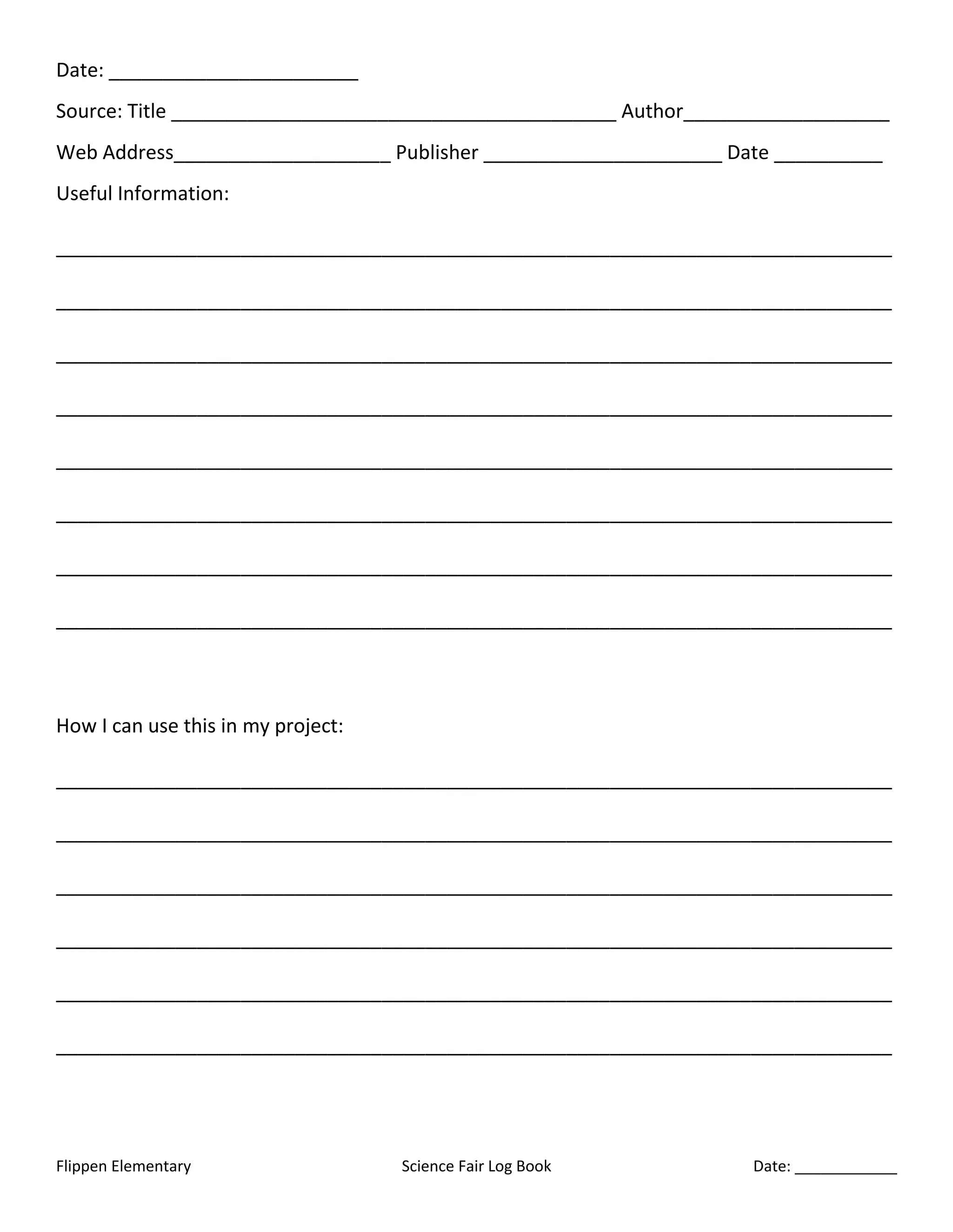 Log Book for Science Fair | PDF