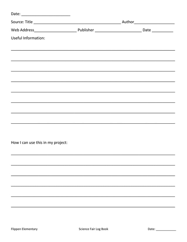 Log Book for Science Fair | PDF