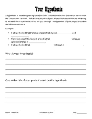 Log Book for Science Fair | PDF