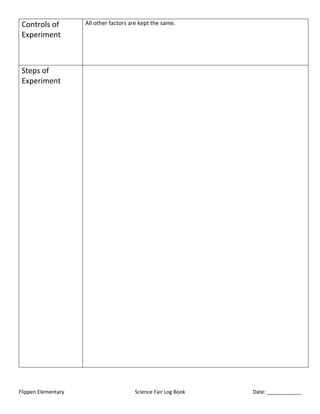 Log Book for Science Fair | PDF