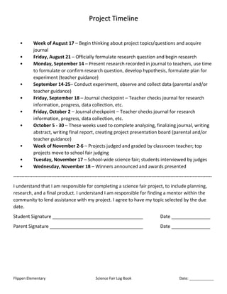 Log Book for Science Fair | PDF
