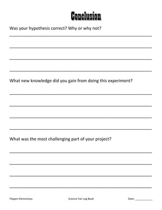 Log Book for Science Fair | PDF