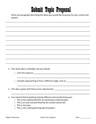 Log Book for Science Fair | PDF