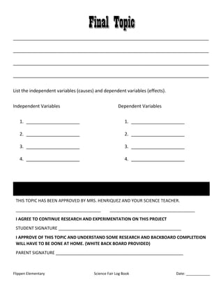 Log Book for Science Fair | PDF