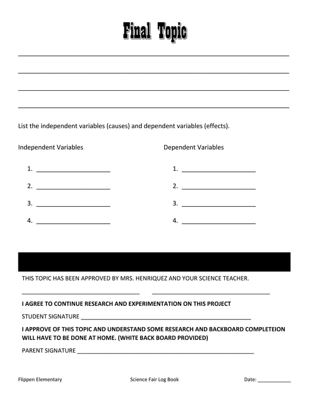 Log Book for Science Fair | PDF