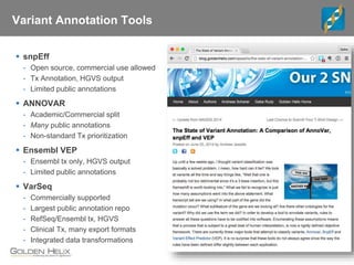 2015 functional genomics variant annotation and interpretation- tools and public data | PPTX
