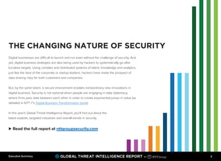 2015 Global Threat Intelligence Report Executive Summary | NTT i3 | PDF