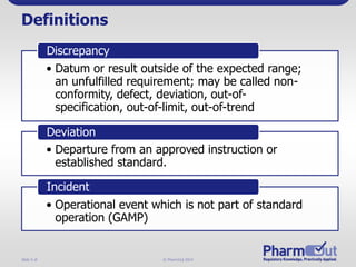 2015_GMP_Validation_Forum_Deviation-Incident-Non-conformance-Systems (1 ...