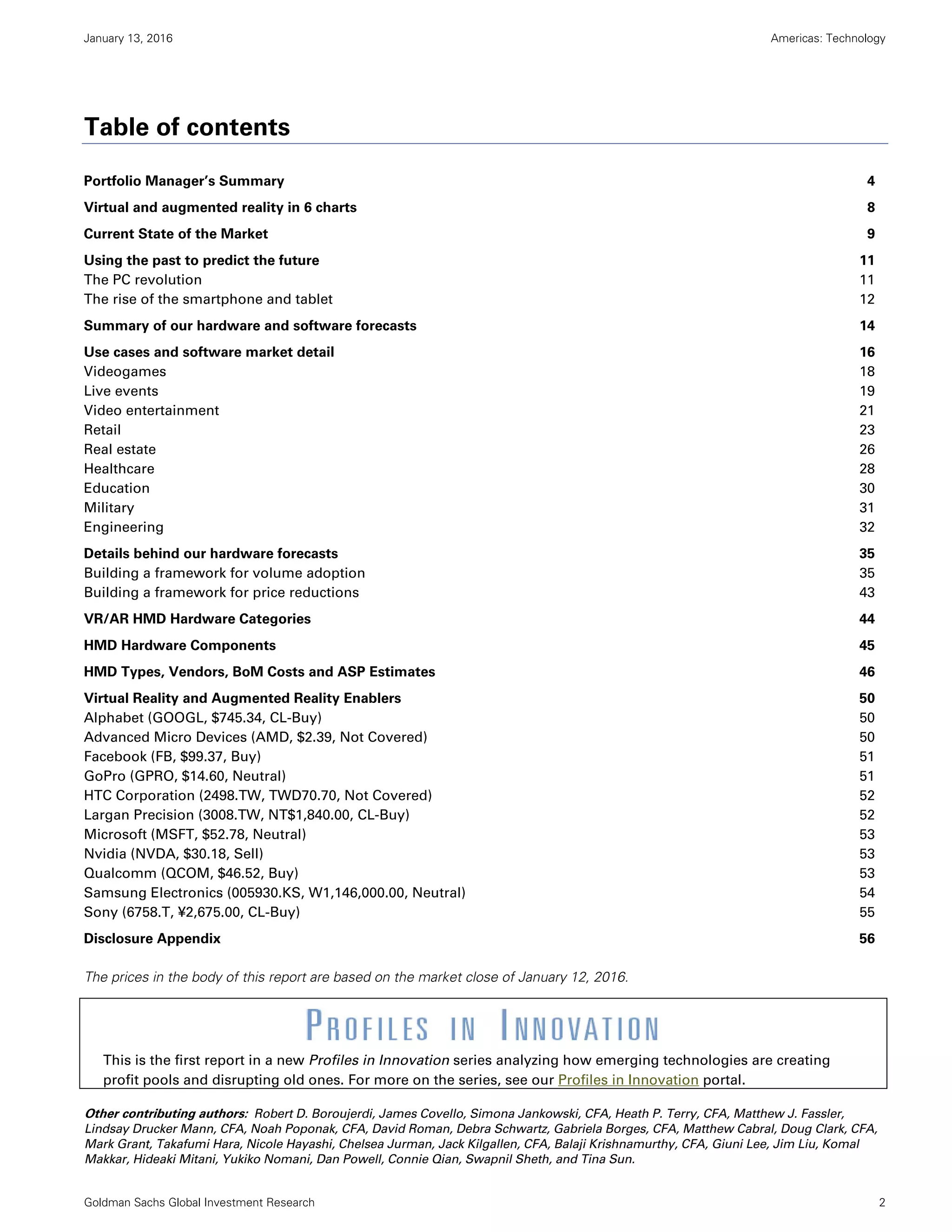 Goldman Sachs VR & AR report 2015 | PDF