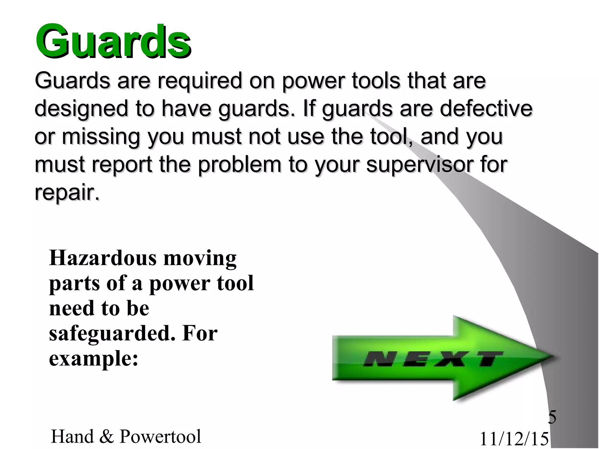 Hand and Powertool Safety Course | PPT