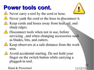 Hand and Powertool Safety Course | PPT