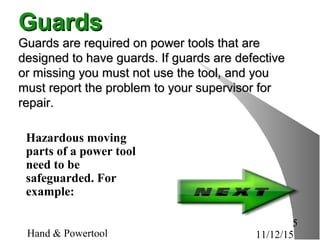 Hand and Powertool Safety Course | PPT