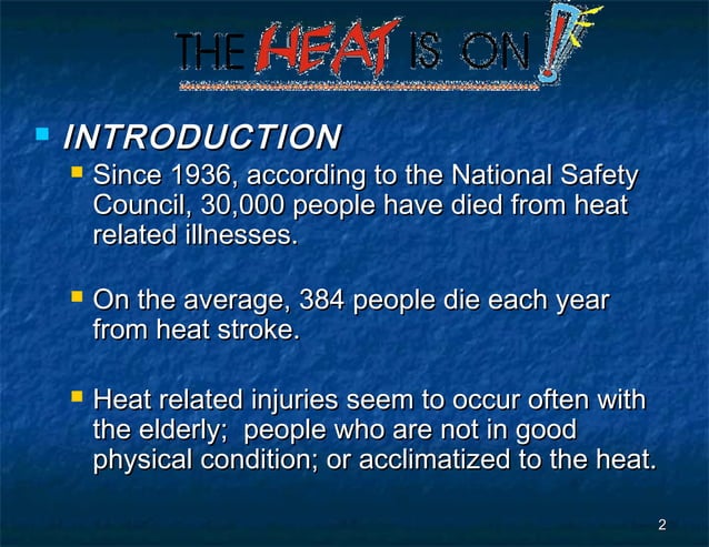 Heat Stress Safety Course | PPT | Injuries | Diseases and Conditions