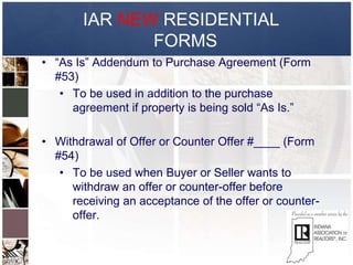 2015 IAR Residential Forms Changes | PPT