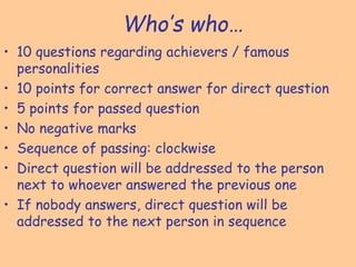 2015 jan quiz round 3 who's who | PPTX