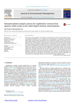 Adsorptive/photo-catalytic process for naphthalene removal from aqueous media using in-situ ...