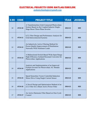 Electrical Engineering, Power Electronics and Power Systems projects | PDF