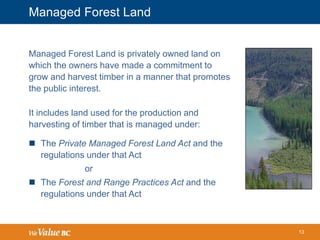 BC Assessment & Managed Forest Land presentation by Tina Ireland | PPTX