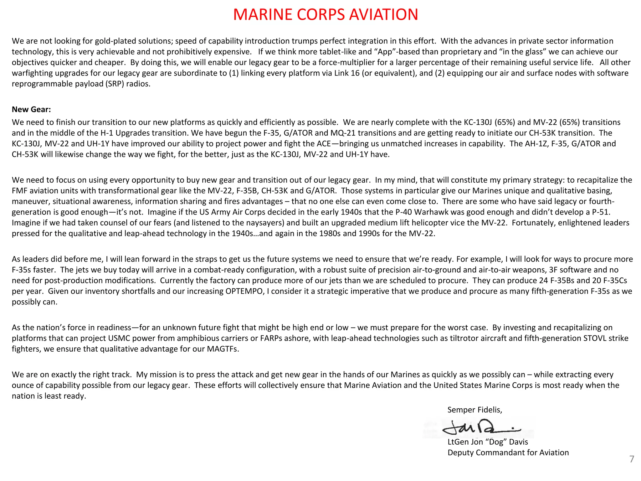 2015 Marine Corps Aviation Plan | PDF
