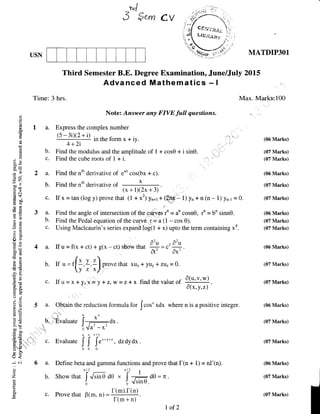 3rd Semester (June; July-2015) Civil Engineering Question Paper | PDF