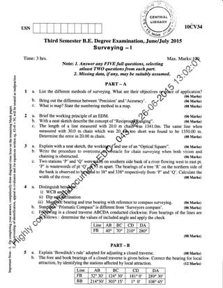 3rd Semester (June; July-2015) Civil Engineering Question Paper | PDF