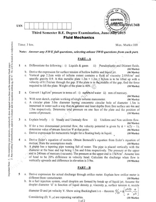 3rd Semester Mechanical Engineering (June/July-2015) Question Papers | PDF