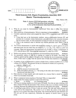 3rd Semester Mechanical Engineering (June/July-2015) Question Papers | PDF
