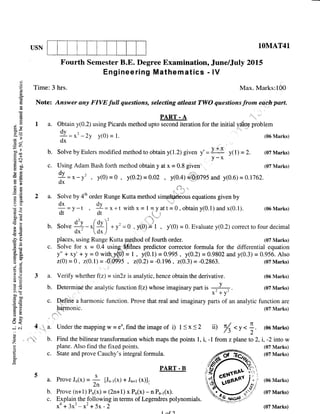 4th Semester Mechanical Engineering (June/July-2015) Question Papers | PDF