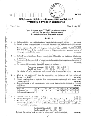 5th Semester (June; July-2015) Civil Engineering Question Paper | PDF