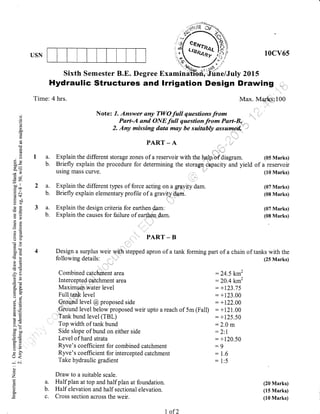 6th Semester (June; July-2015) Civil Engineering Question Paper | PDF