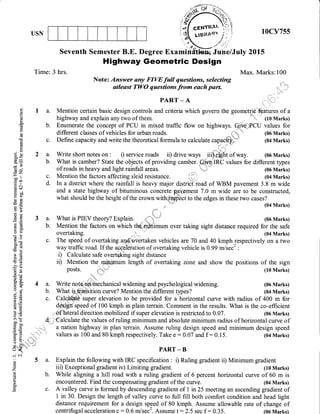 7th Semester (June; July-2015) Civil Engineering Question Paper | PDF