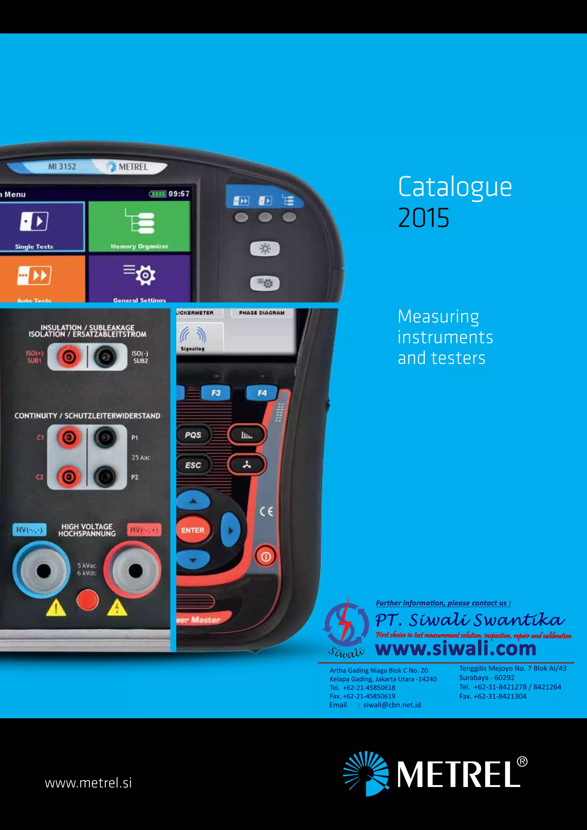 Katalog Metrel - Measuring Instruments and Tester. Hubungi PT. Siwali ...