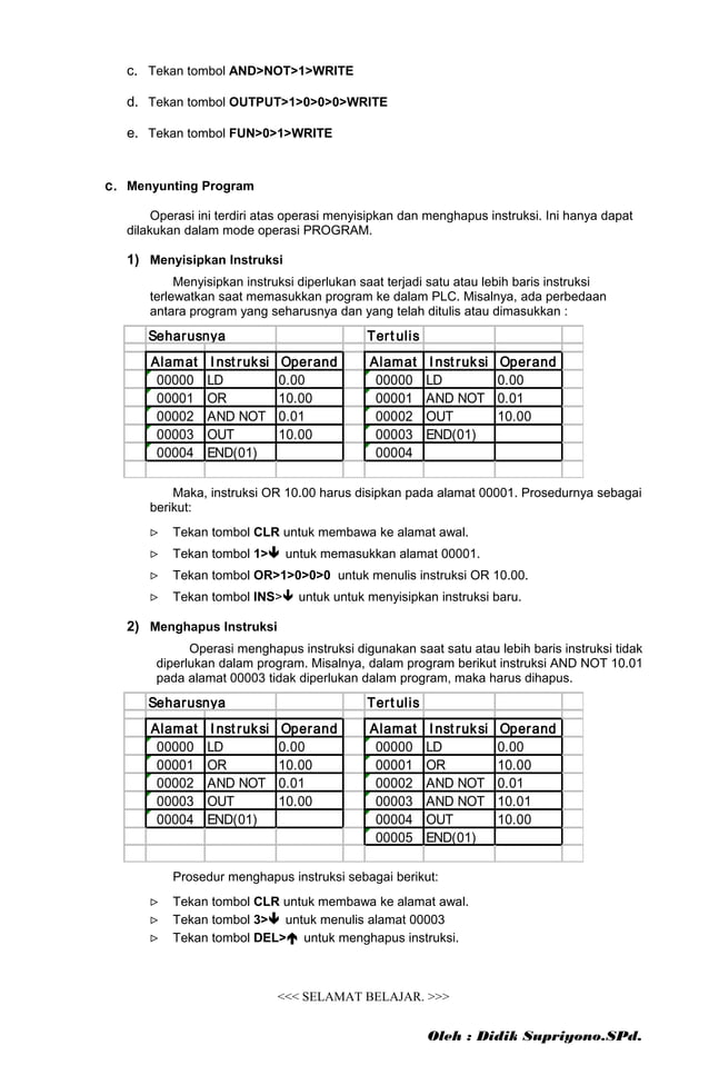 MODUL PLC (Programmable Logic Control) DIDIK | DOC