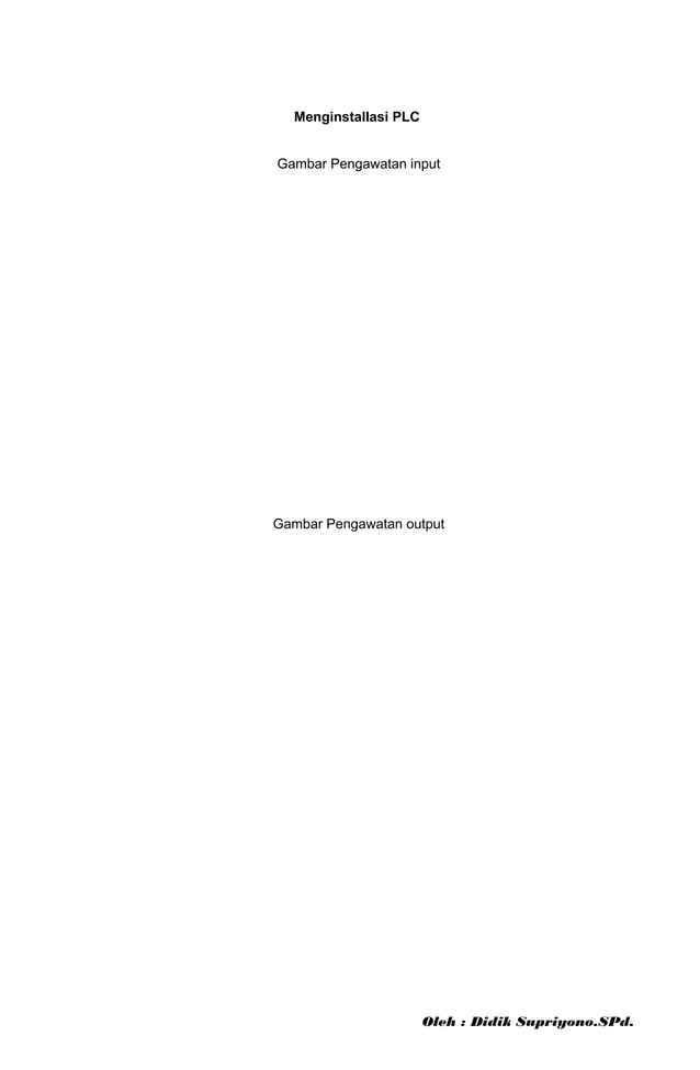 MODUL PLC (Programmable Logic Control) DIDIK | DOC