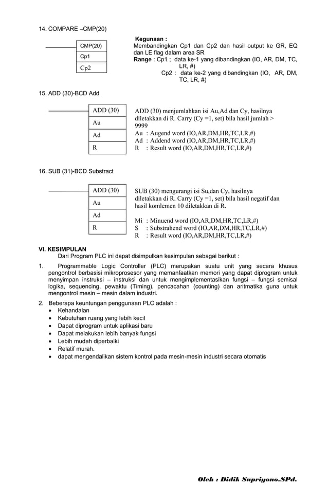 MODUL PLC (Programmable Logic Control) DIDIK | DOC