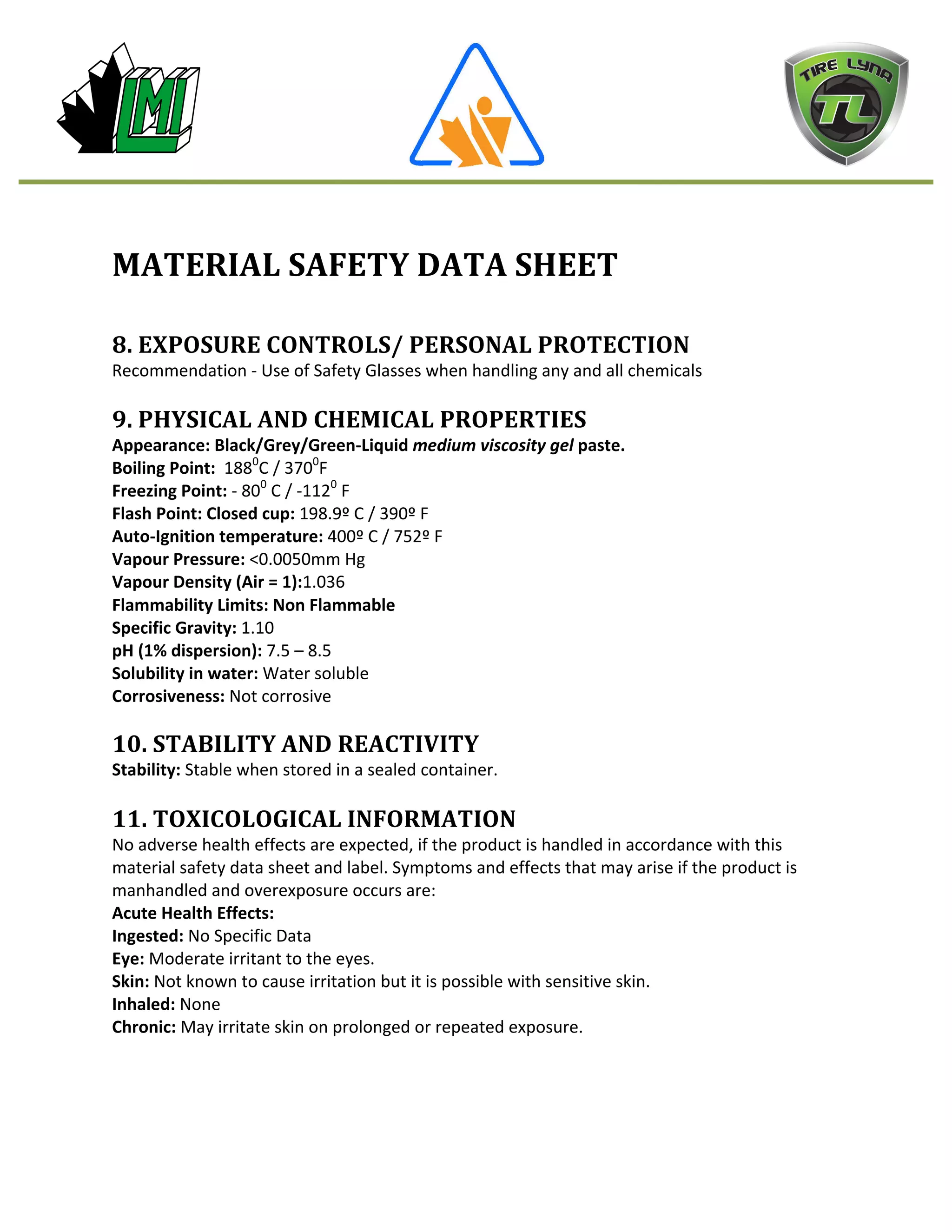 2015 msds tire lyna (2) | PDF