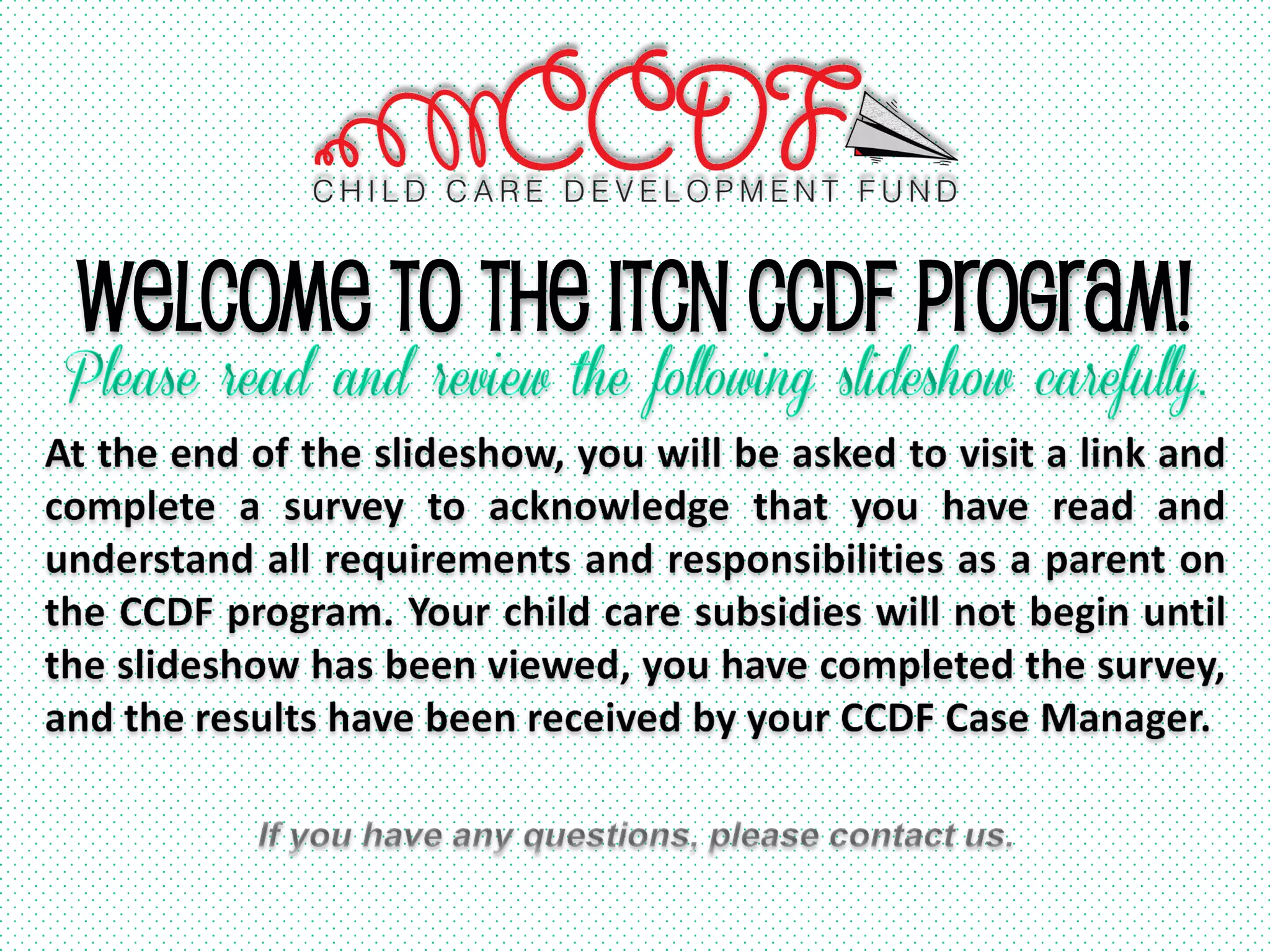 2015 CCDF Parent Orientation | PPT