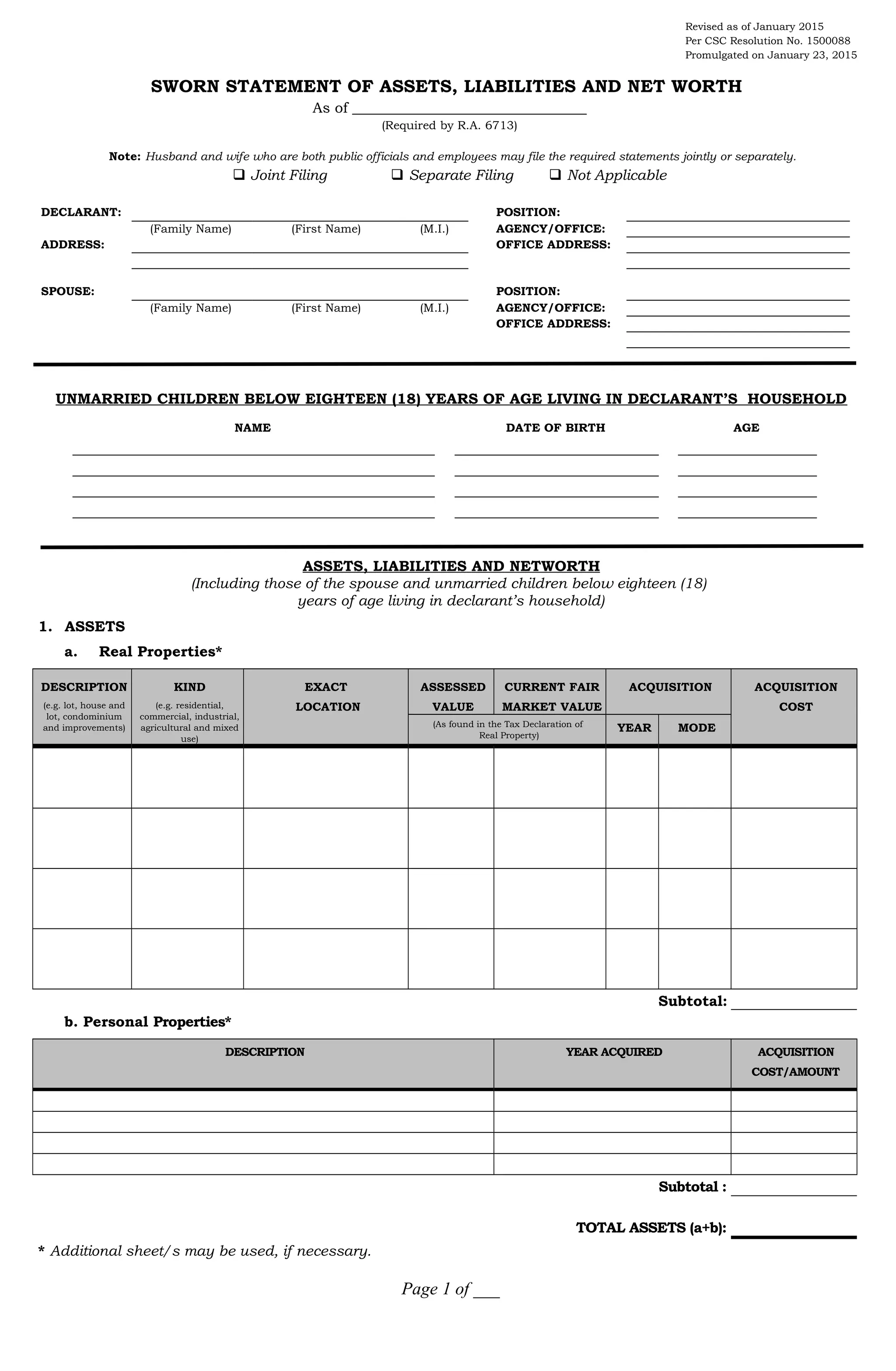 2015 saln form | DOC