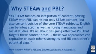 Deeper Learning Through Project-Based Learning and STEAM | PPT