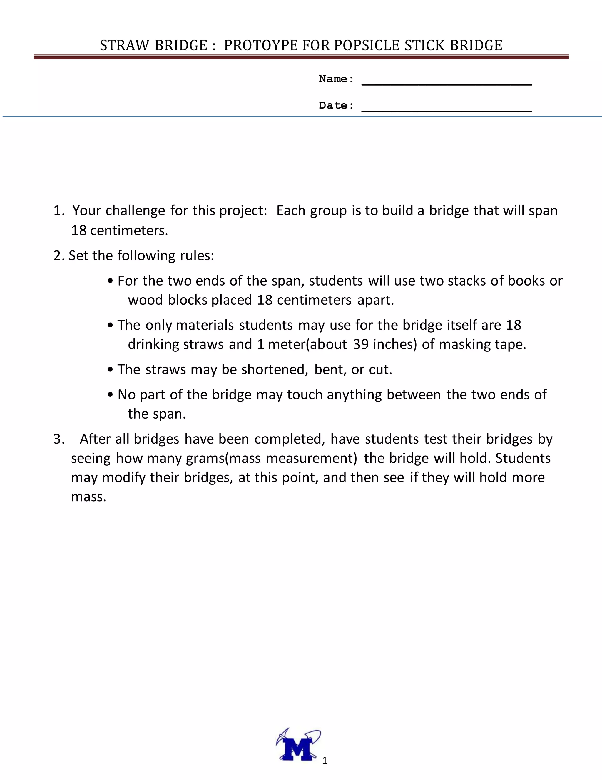 2015 straw bridge instructions | DOCX
