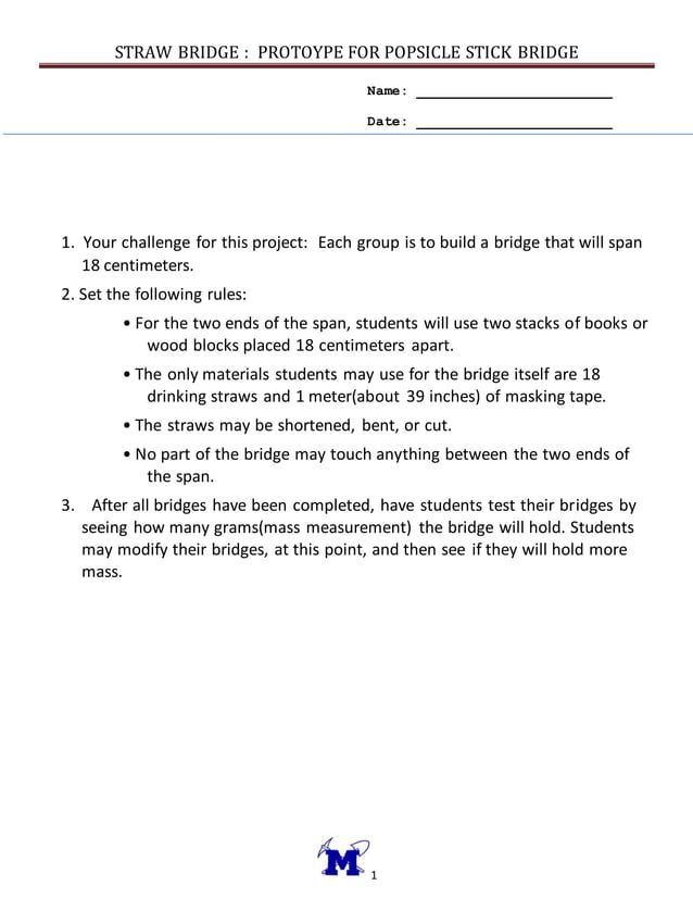 2015 straw bridge instructions | PDF