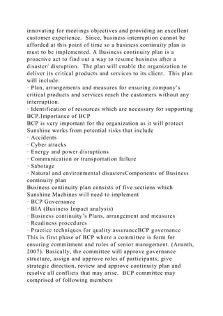 2015Sunshine Machines[Business Continuity Plan].docx