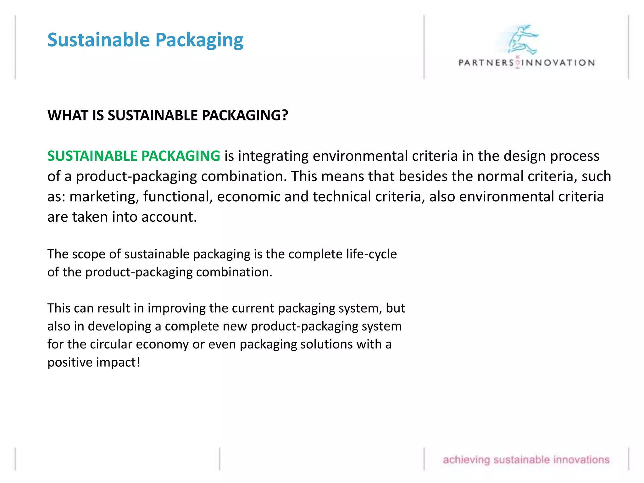 Sustainable Packaging; Packaging for the Circular Economy | PPTX