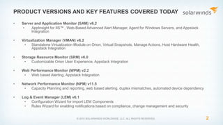 SolarWinds Federal SE Webinar - Technical Update & Demo of New Features (April 2015) | PPT
