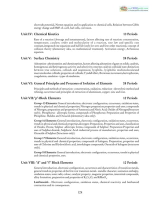 2014-2015 syllabus Class12_chemistry | PDF | Chemistry | Science