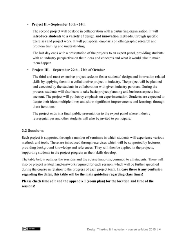 Design Thinking and Innovation Course Syllabus | PDF | Homework and ...