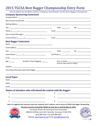 2015 tgcsa best bagger manual | PDF