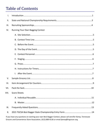 2015 tgcsa best bagger manual | PDF